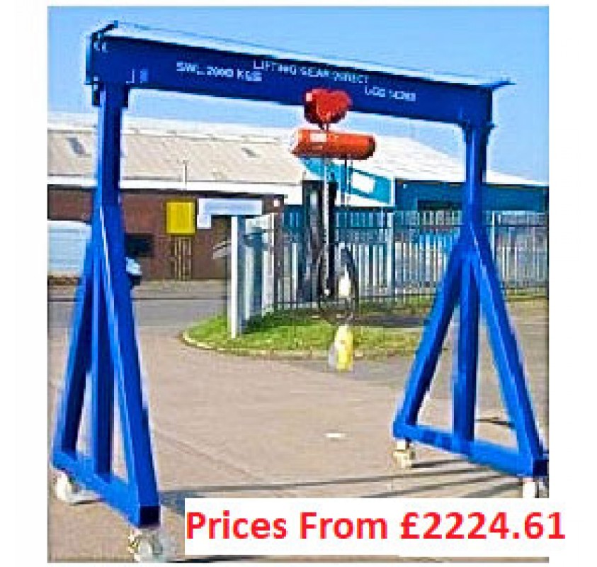 5000kg Mobile Gantry Crane | 5 Tonne Mobile Gantry Priced from £2224.61| Lifting Gear Direct