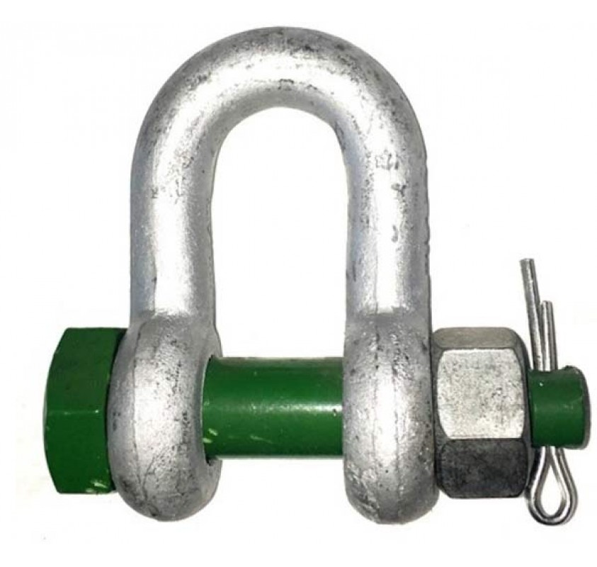 Green Pin D Shackle with Safety Bolt | D Shackles | Lifting Gear Direct