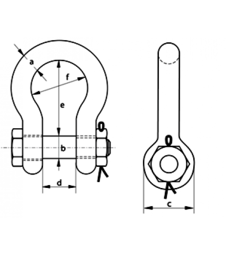 BS Large Bow Shackle with Safety Bolt | Lifting Gear Direct
