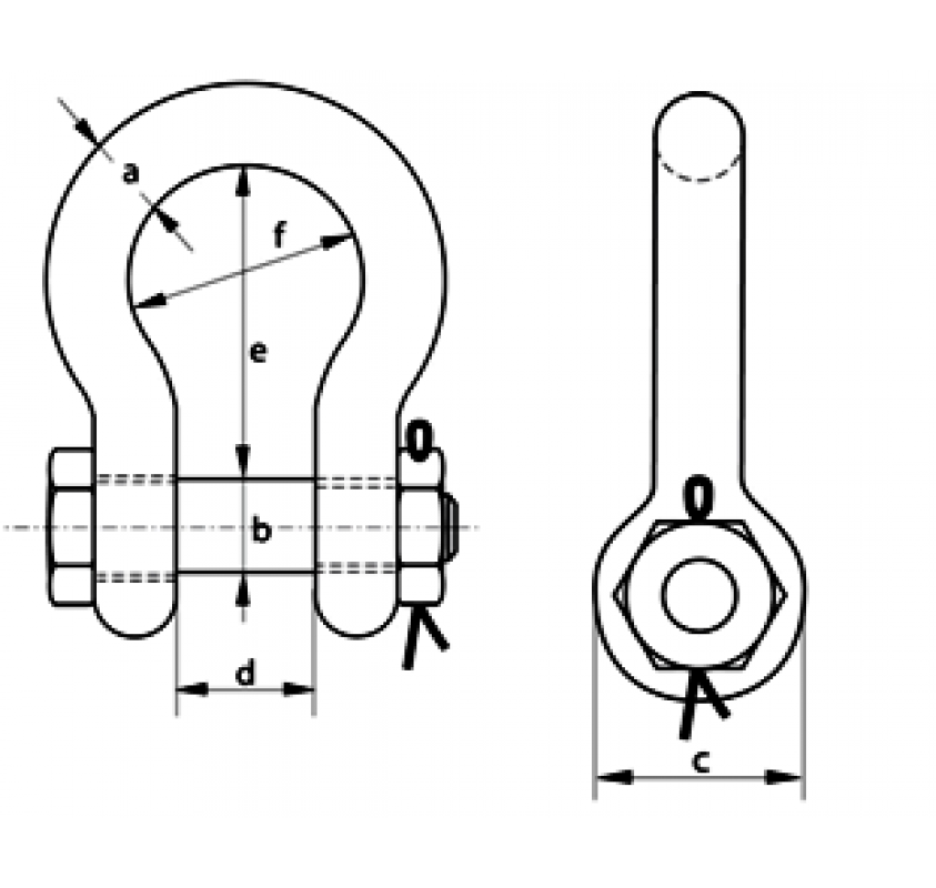 BS Large Bow Shackle with Safety Bolt | Lifting Gear Direct