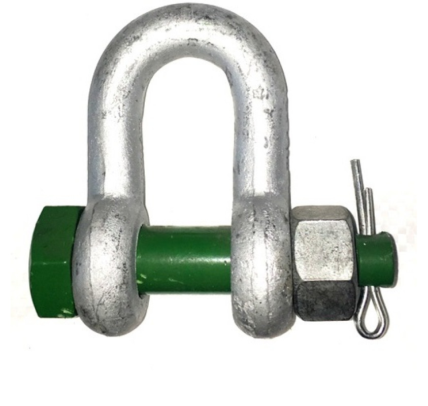 Green Pin D Shackle with Safety Bolt | D Shackles | Lifting Gear Direct