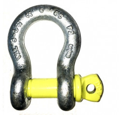 Yellow Pin Bow Shackle with Safety Bolt | Economy Shackles