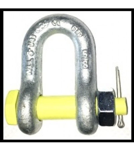 Yellow Pin D Shackle with Safety Bolt | D Shackles | Lifting Gear Direct