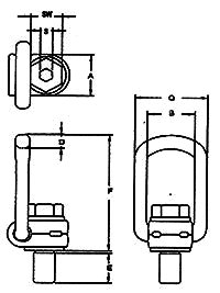 Yoke Metric Thread Swivel Eye Bolt | Swivel Eyebolts | Lifting Gear DIrect
